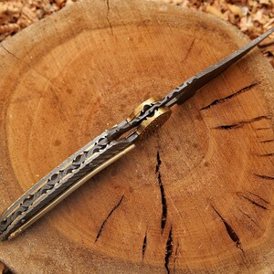 Damascus Leaf Knife, Folding Knife, , Damascus Knives, Gift for Him ...