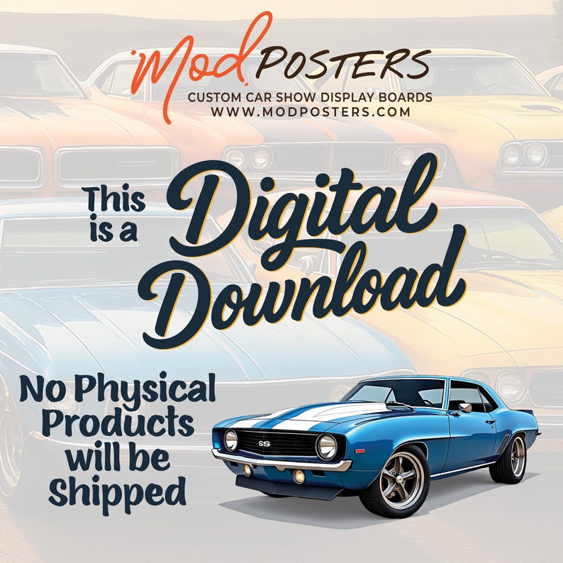 Custom Car Show Board Poster Design: Personalized Auto Show Display ...