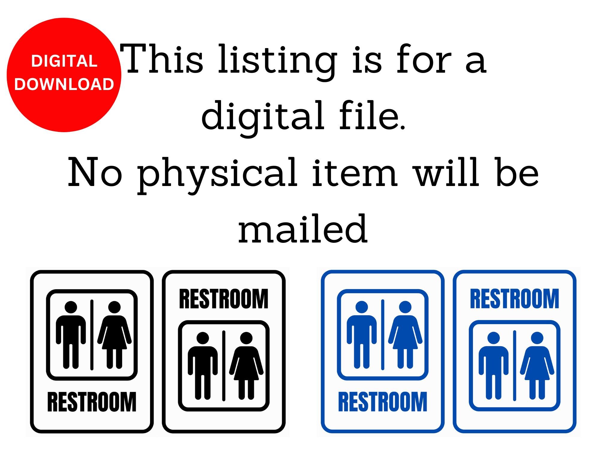Printable Restroom Sign | Bathroom Door Sign | Digital Download for ...