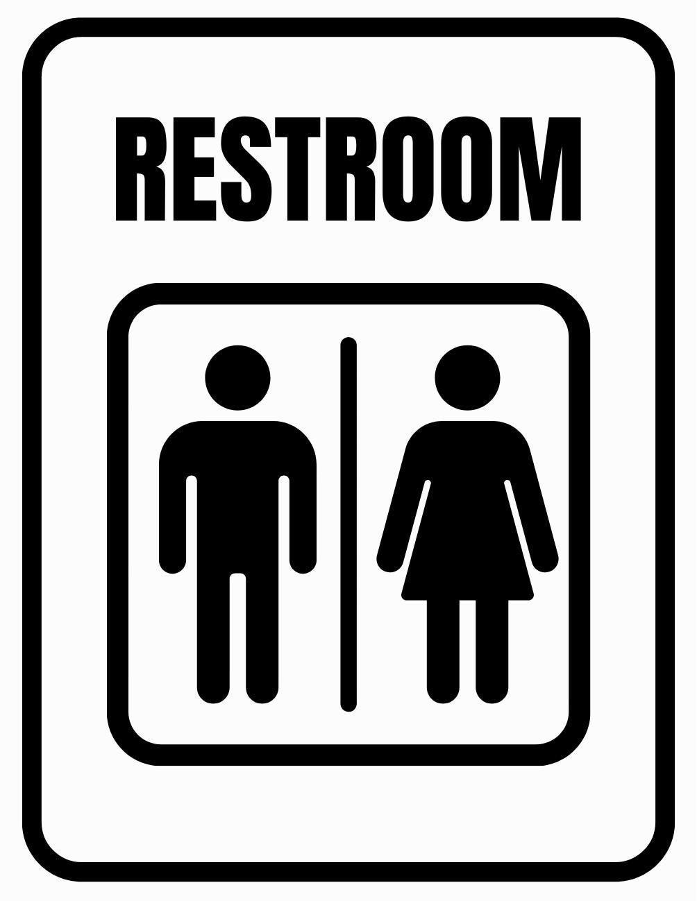 Printable Restroom Sign | Bathroom Door Sign | Digital Download for ...