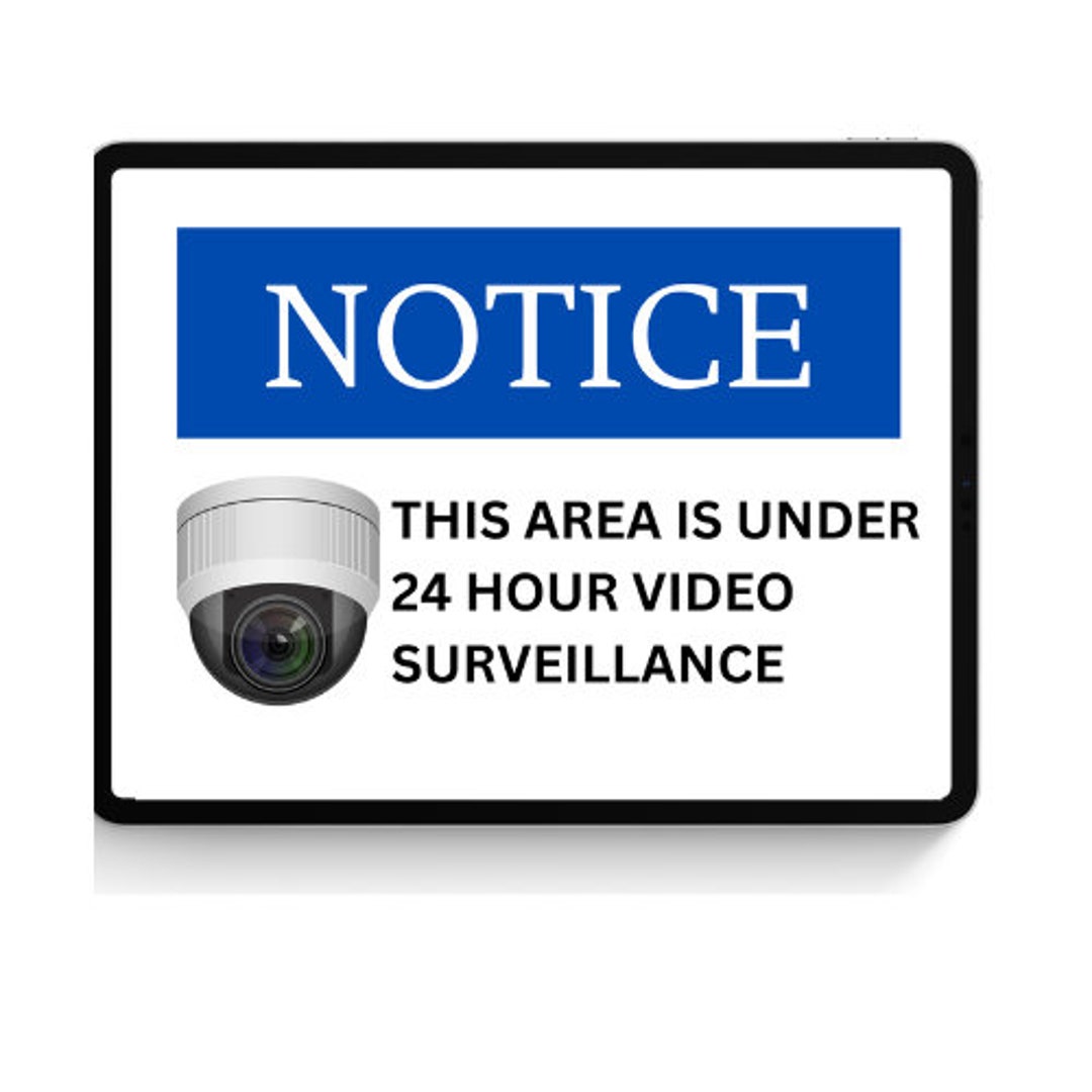 24 Hour Surveillance Sign - Digital Download - US Letter & A4 Sizes - Etsy