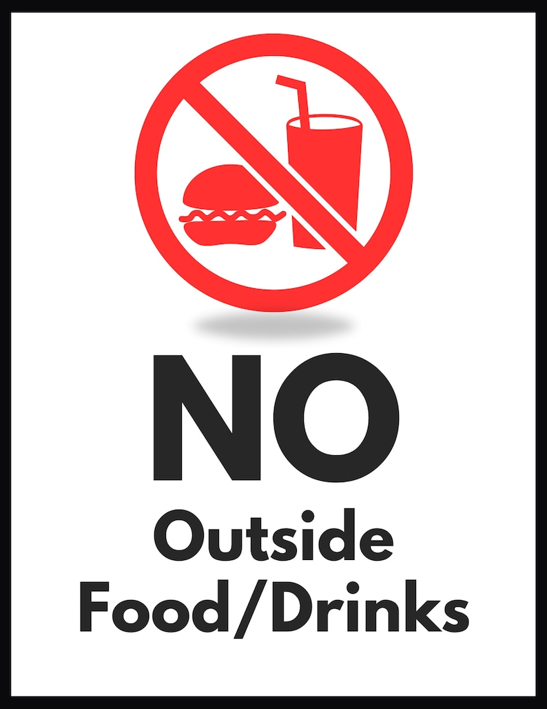 No Outside Food/drinks - Digital Download - US Letter & A4 Sizes - Etsy