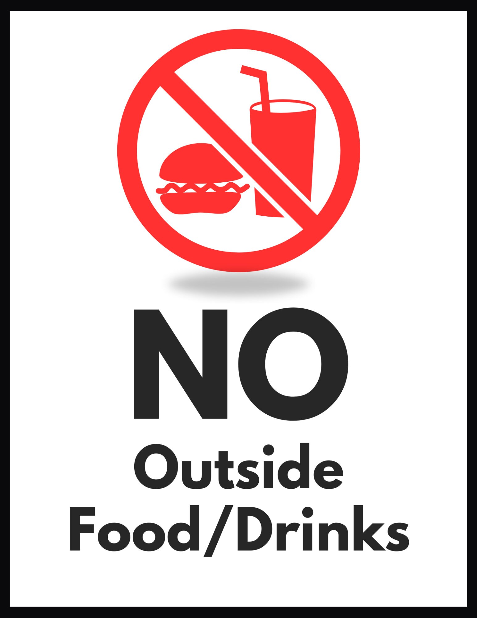 No Outside Food/drinks - Digital Download - US Letter & A4 Sizes - Etsy