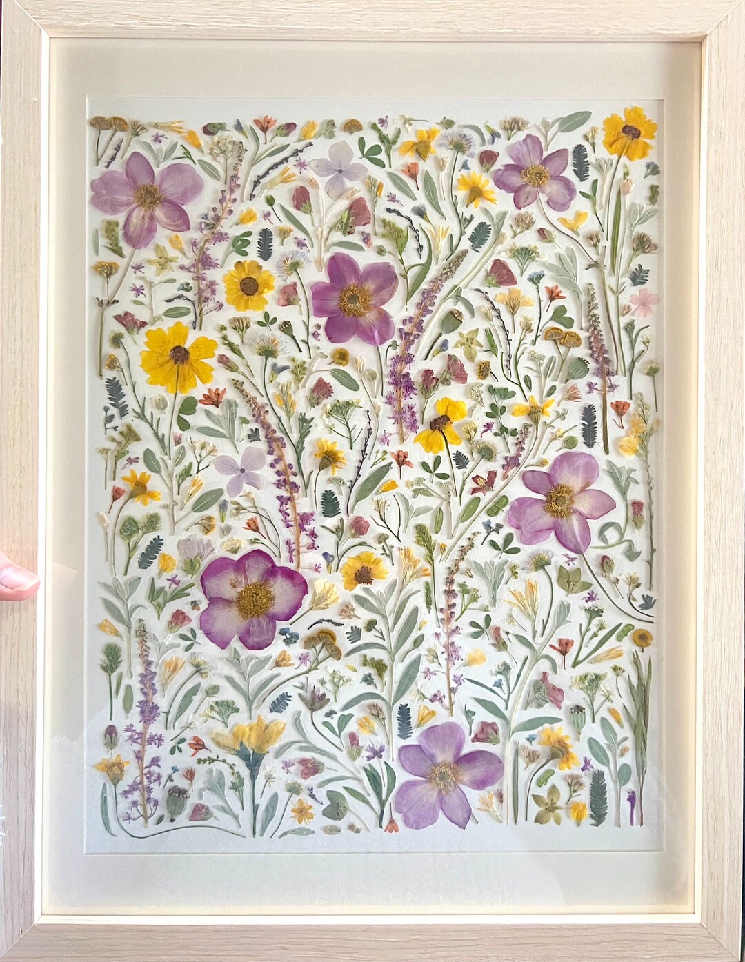 ORIGINAL One-of-a-kind Custom Flower Art Real Wildflowers Preserved in ...