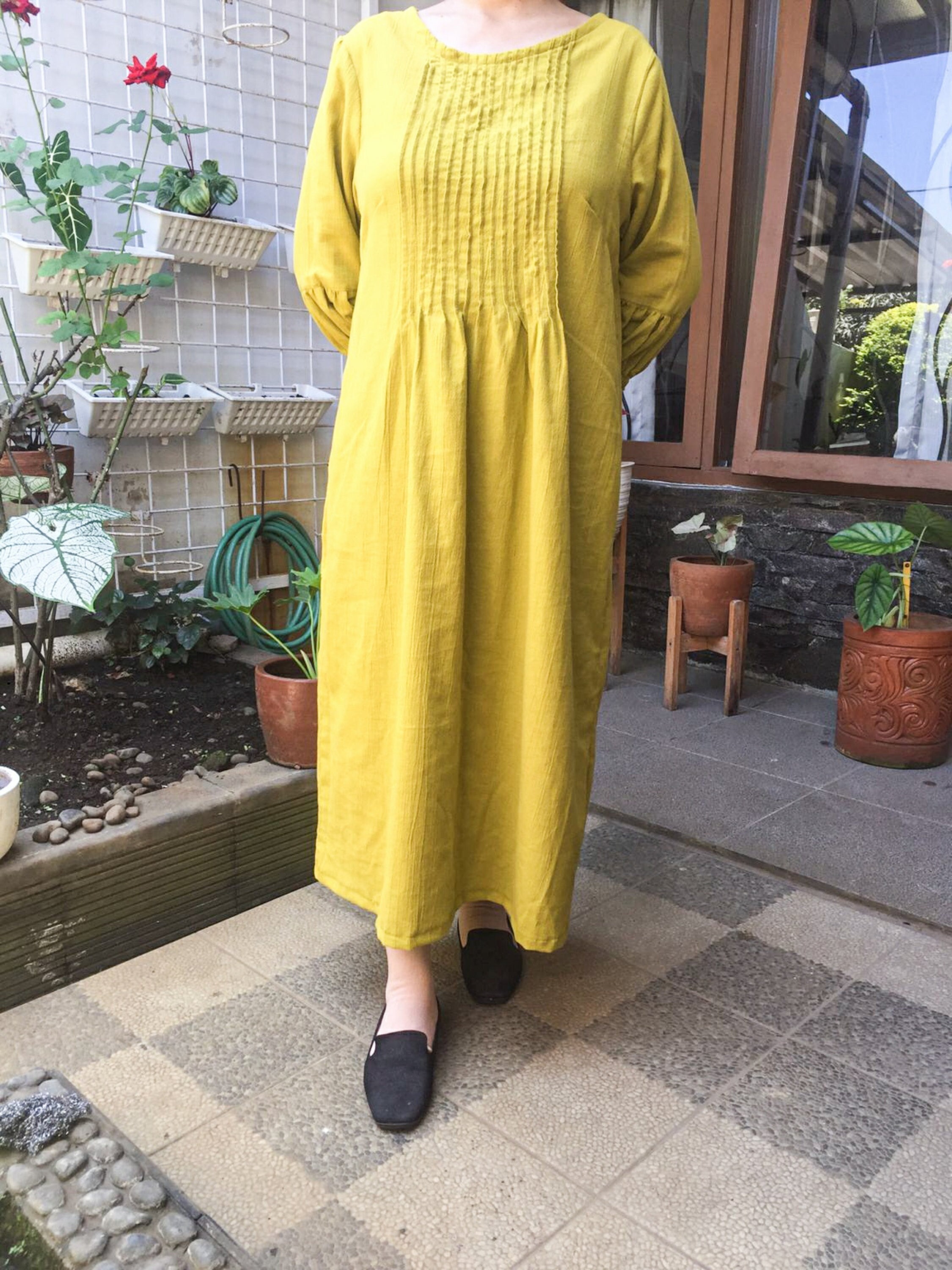 Pdf Sewing Pattern Linen Long Dress for Women Maxi Full Skirt Sleeve ...