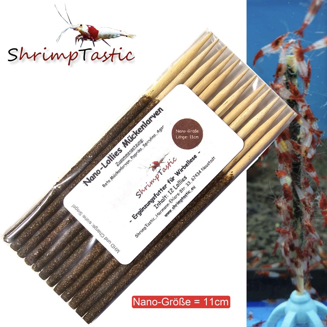 NANO Lollies mosquito Larvae 12 Pieces Shrimp Food Shrimp Sticks ...