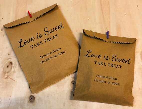 Love Is Sweet Treat Bag Treat Bag Fully Custom Favour Bag Wedding ...