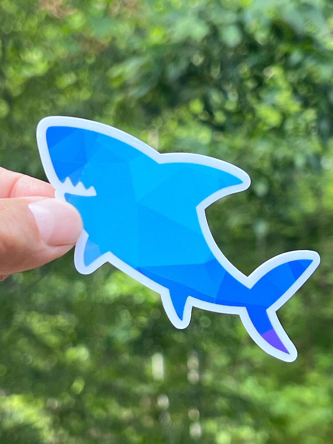 Shark Sticker- Purple or Blue. Two Sizes. Waterproof Laminated Vinyl ...