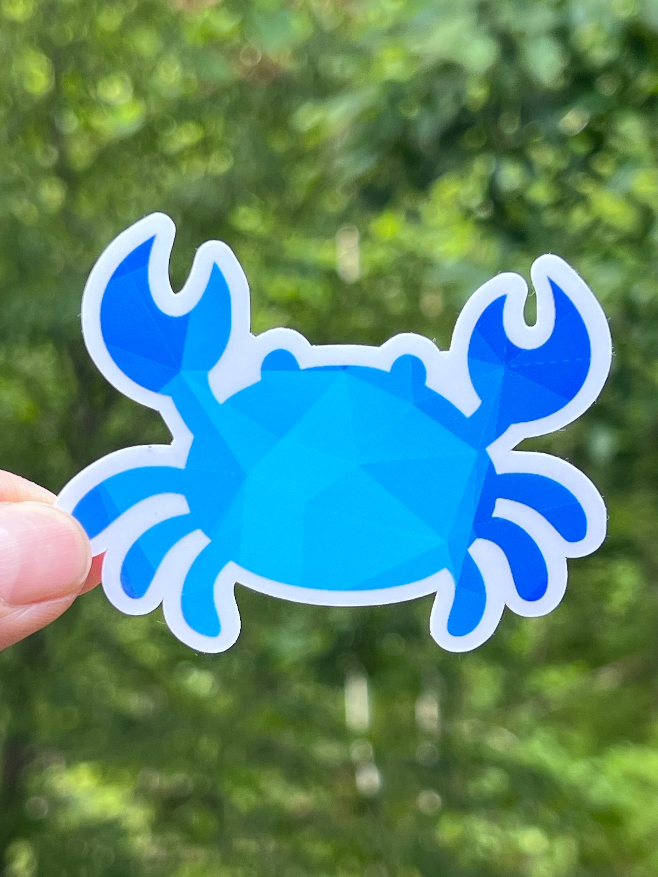 Geometric Blue Purple Crab Waterproof Vinyl Sticker for Beach Coolers ...