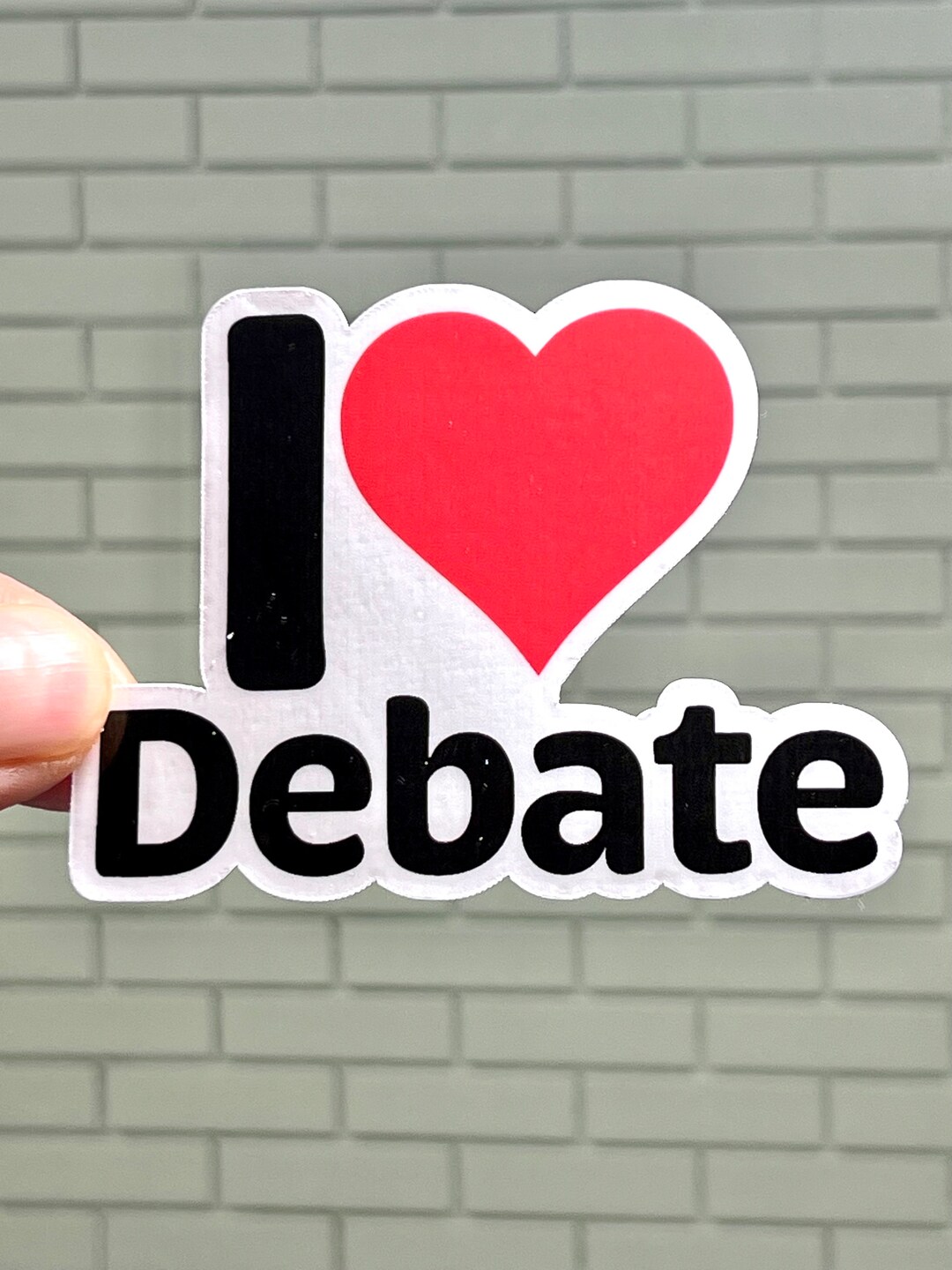 I Heart Debate Sticker: Laminated Vinyl Sticker for Water Bottles - Etsy
