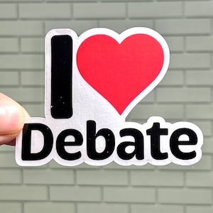 I Heart Debate Sticker: Laminated Vinyl Sticker for Water Bottles - Etsy