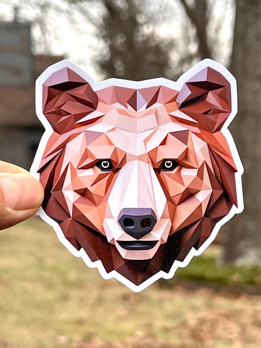 Bear Sticker | Brown Bear Head Vinyl Sticker | Wilderness Gift | Bear ...
