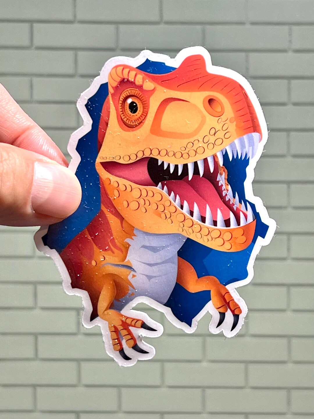 T-rex Sticker | Tyrannosaurus Rex Punching Through Wall Sticker ...