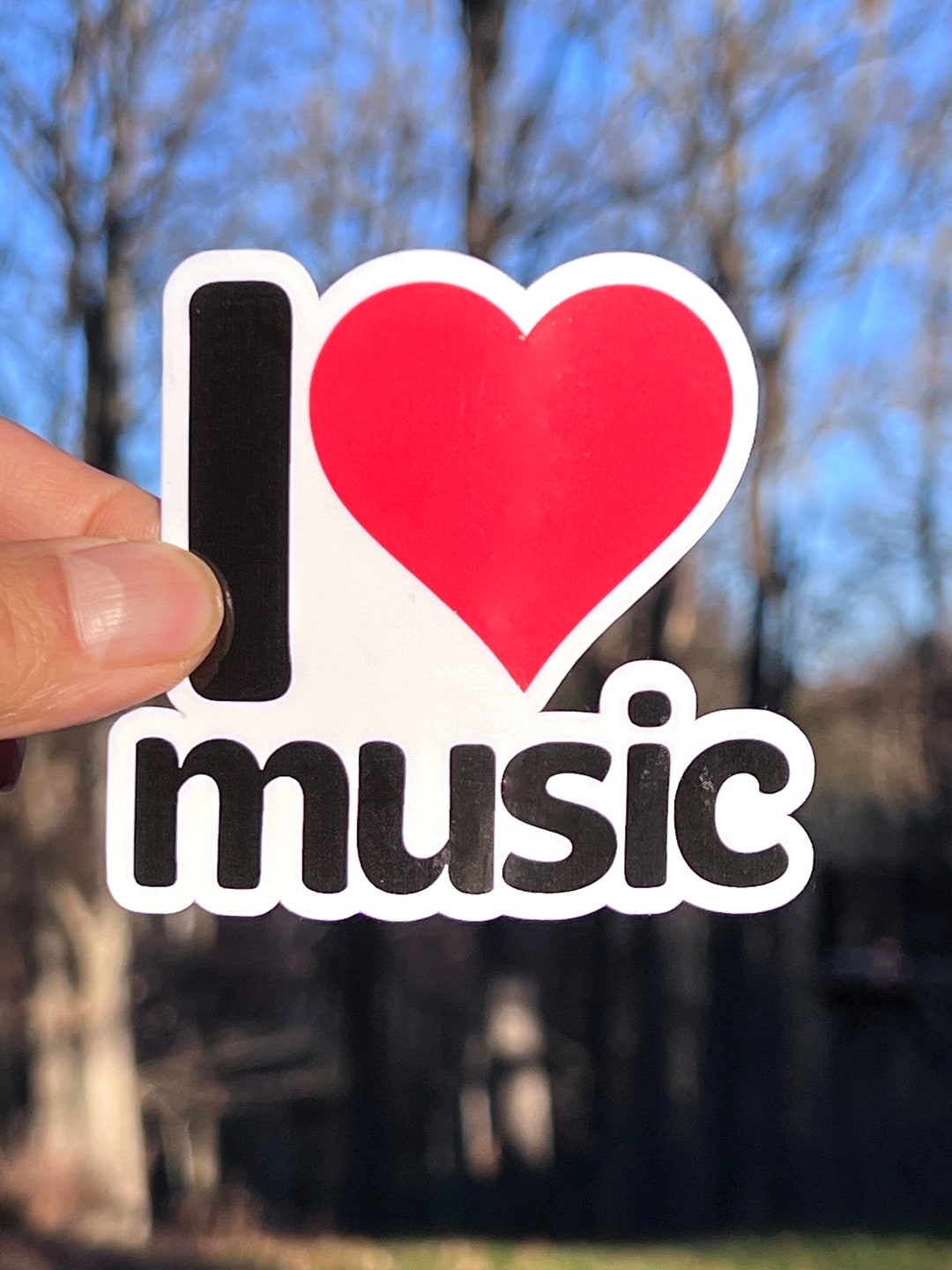 I Heart Music Sticker: Laminated Vinyl Sticker for Musicians - Etsy