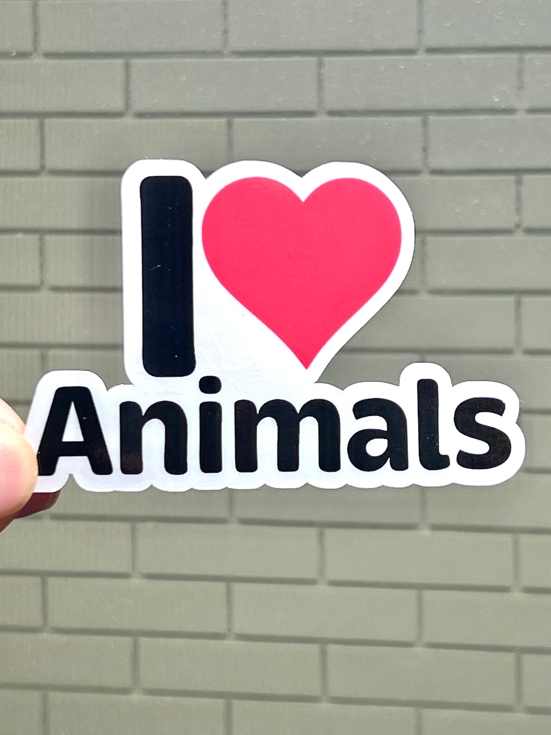 I Love Animals Sticker | I Heart Animals Vinyl Sticker | Water Bottle ...