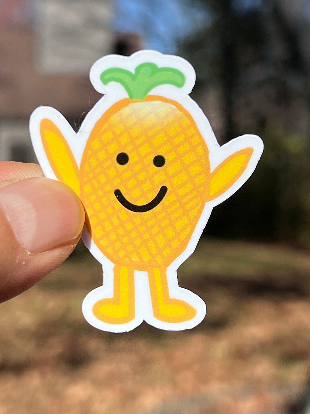 Mr. Pineapple- Cute Pineapple- Waterproof Vinyl Sticker. Fruit Sticker ...