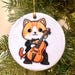 Cello Cat Ceramic Christmas Ornament: Cellist Orchestra Musician Gift ...