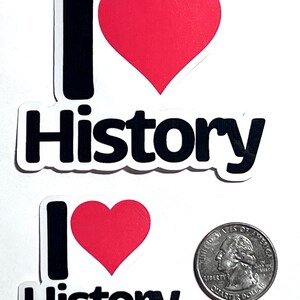 I Love History Sticker | I Heart History Vinyl Sticker | Water Bottle ...