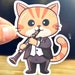 Clarinet Cat Sticker Clarinet Kitty Orchestra Vinyl Sticker Water ...