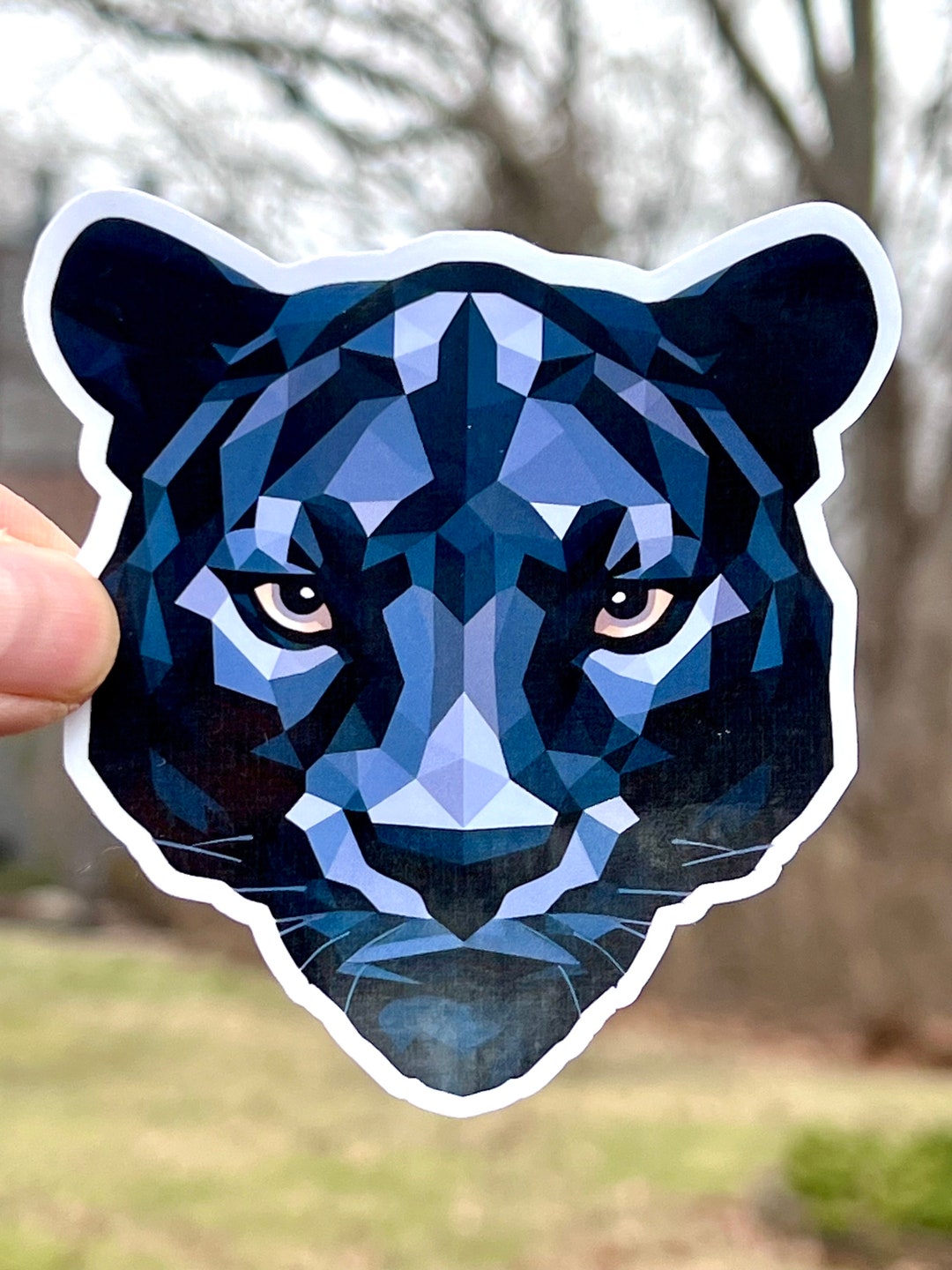 Black Panther Sticker | Black Panther Head Vinyl Sticker | Jungle Gift ...