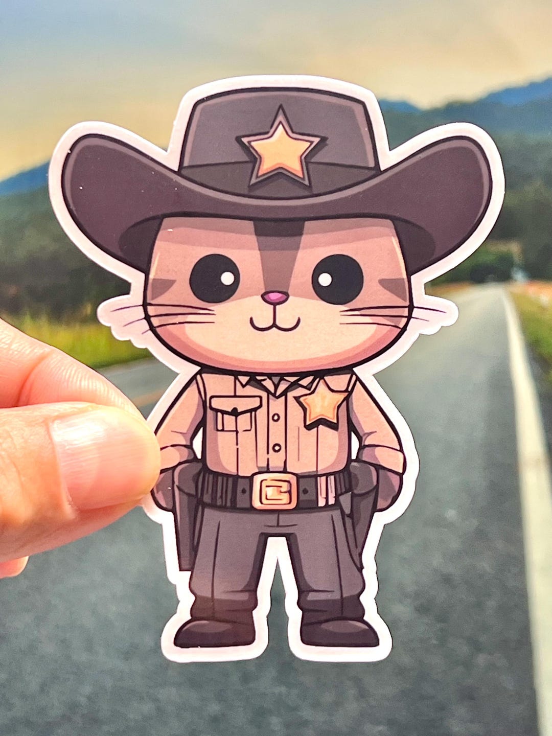 Sheriff Cat Sticker | Western States Sheriff Cat Sticker | Longmire Cat ...