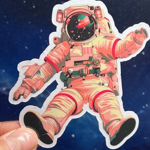 Astronaut Sticker | Astronaut Floating in Space Sticker | Space Theme ...