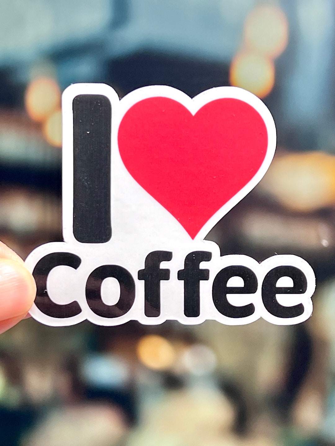 I Love Coffee Sticker | I Heart Coffee Vinyl Sticker | Waterproof ...