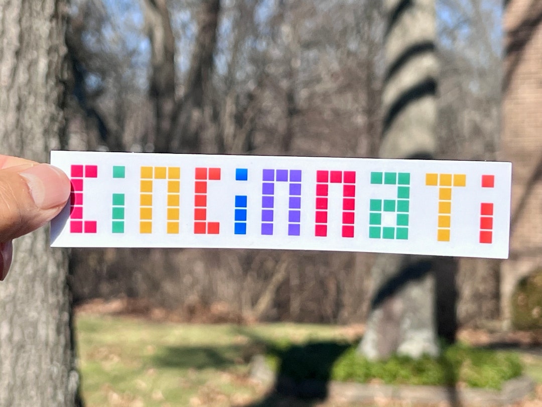 Cincinnati Pixel Art Vinyl Sticker - Rainbow Cincy Sign - Etsy