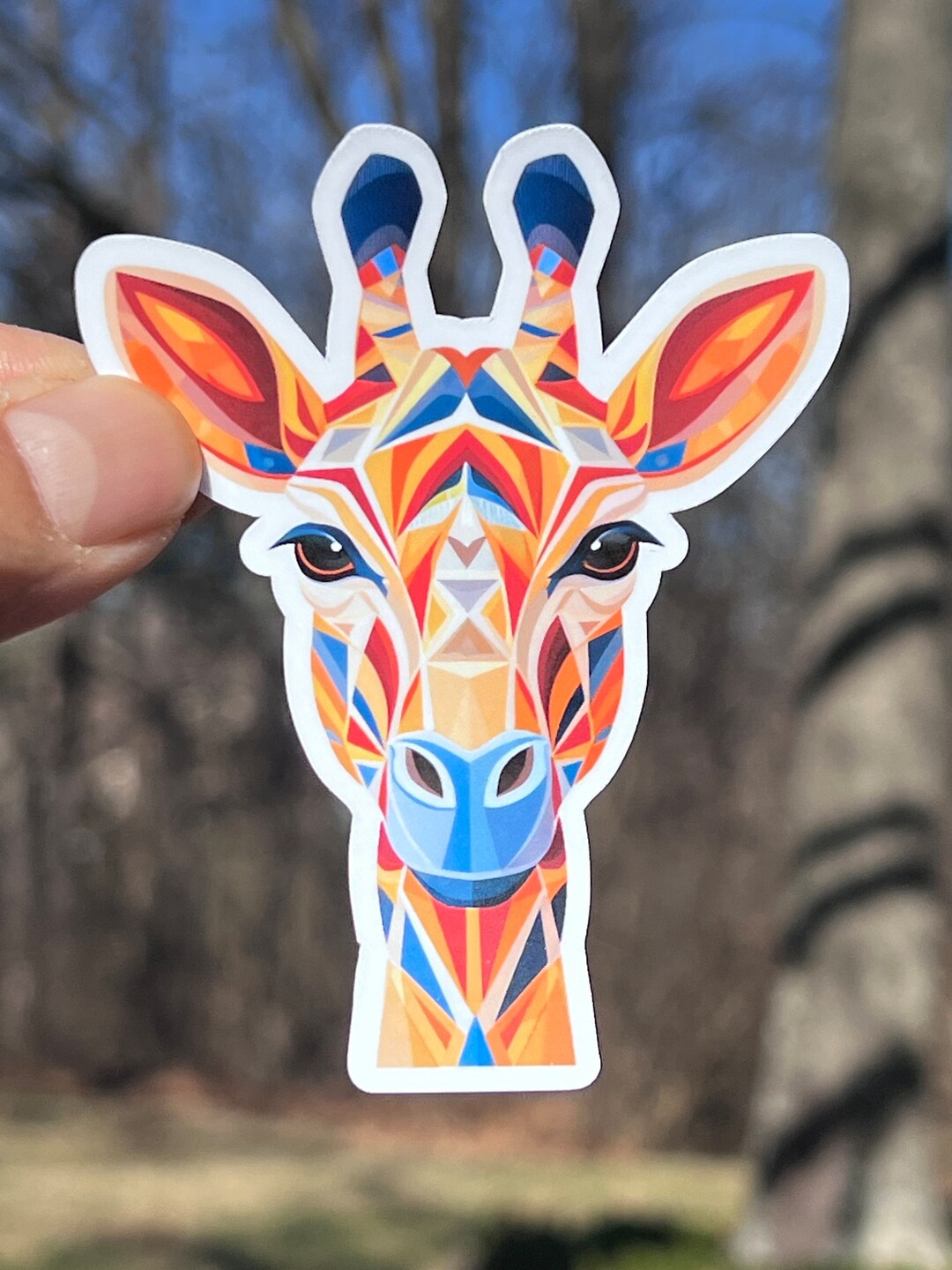 Giraffe Sticker | Stylized Giraffe Head Vinyl Sticker | Zoo Gift ...