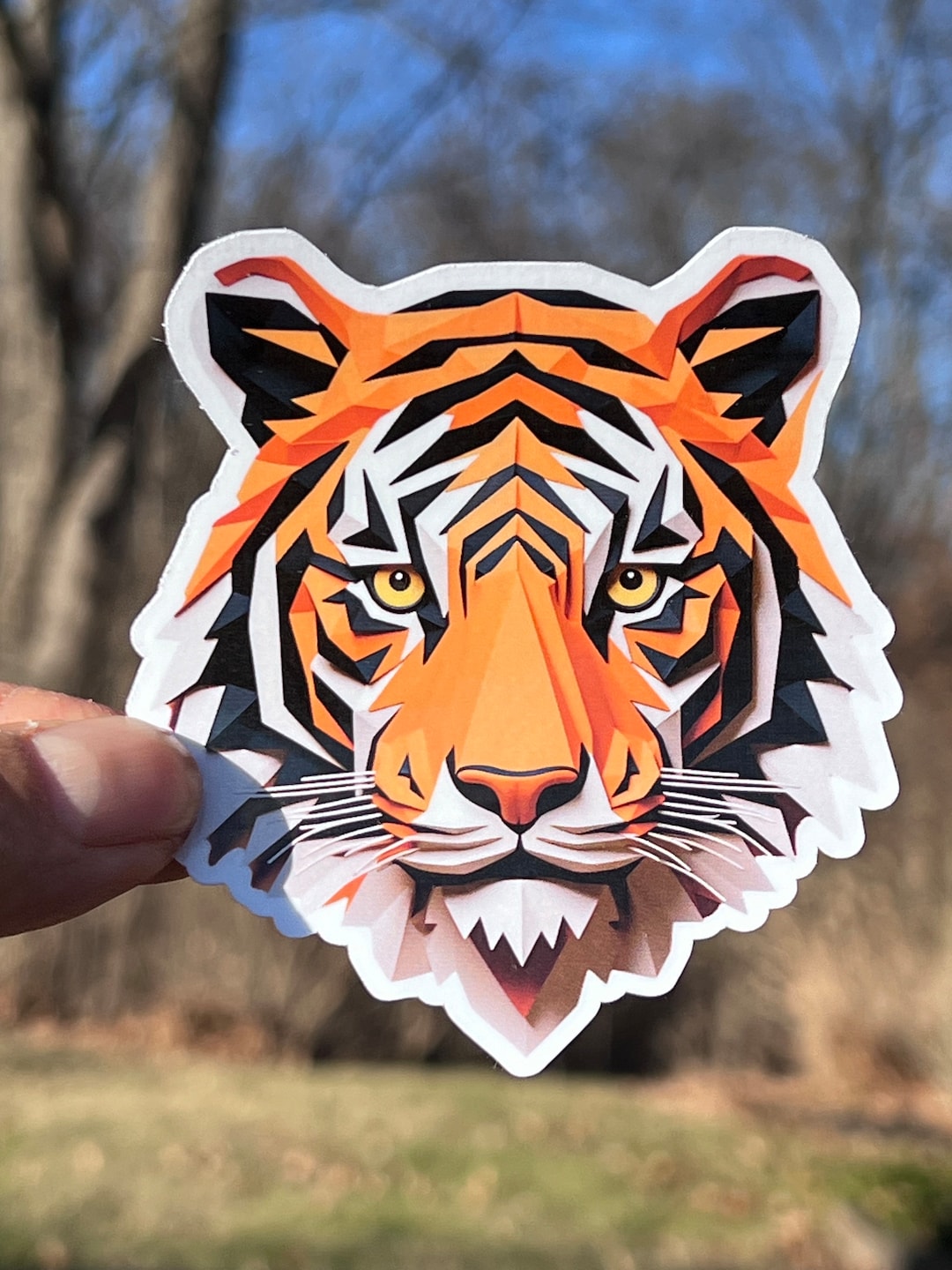 Tiger Sticker | Stylized Tiger Head Decal | Zoo Gift | School Tiger ...