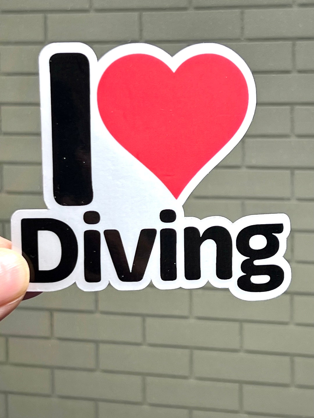 I Heart Diving Sticker: Waterproof Scuba/high Dive Vinyl Sticker - Etsy