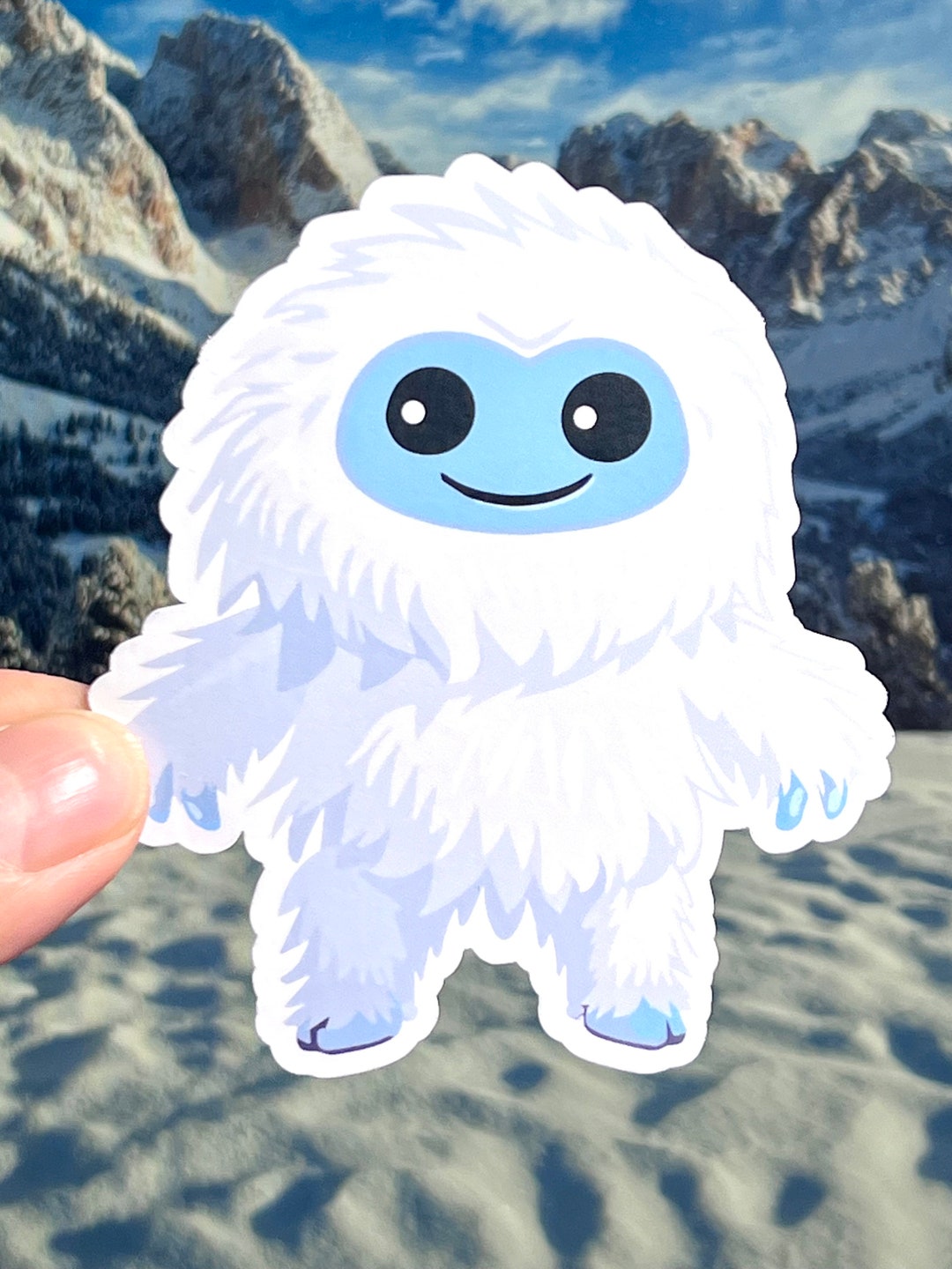 Abominable Snowman Sticker | Cute Yeti Vinyl Sticker | Snow Monster ...