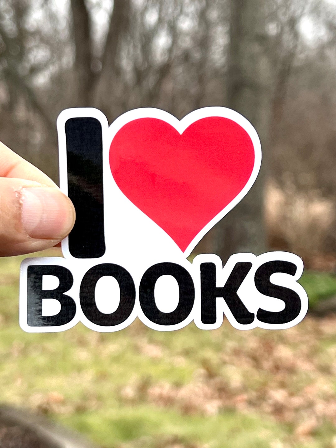 I Heart Books Sticker: Laminated Vinyl Decal for Book Lovers - Etsy
