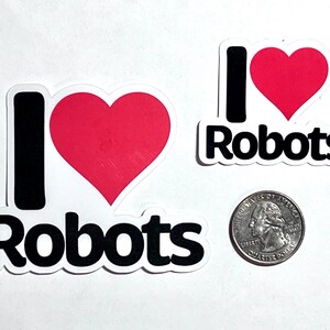 I Love Robots Sticker | I Heart Robots Vinyl Decal | Water Bottle ...