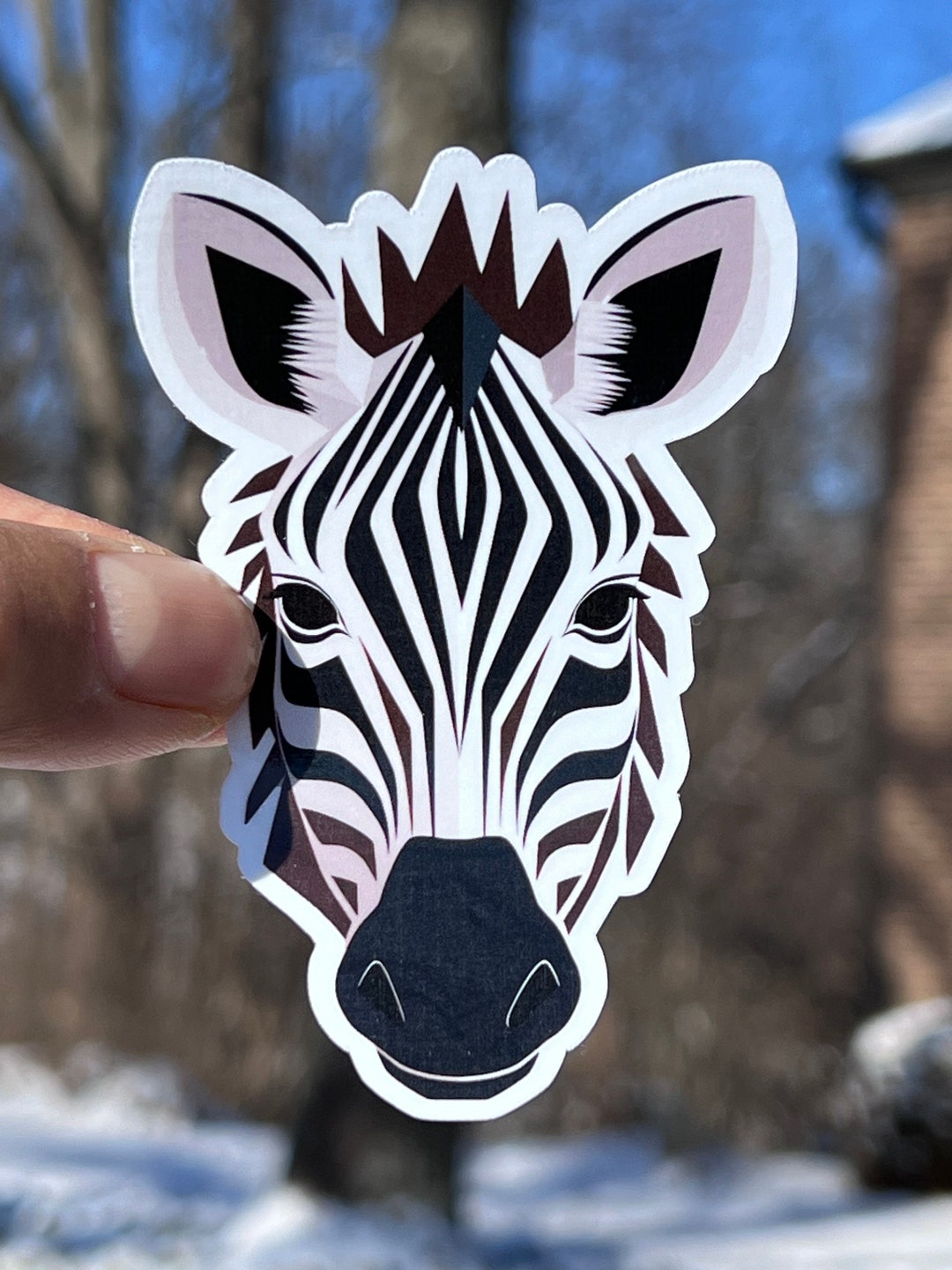Zebra Sticker | Zebra Head Vinyl Sticker | Safari Gift | Zebra Lover ...