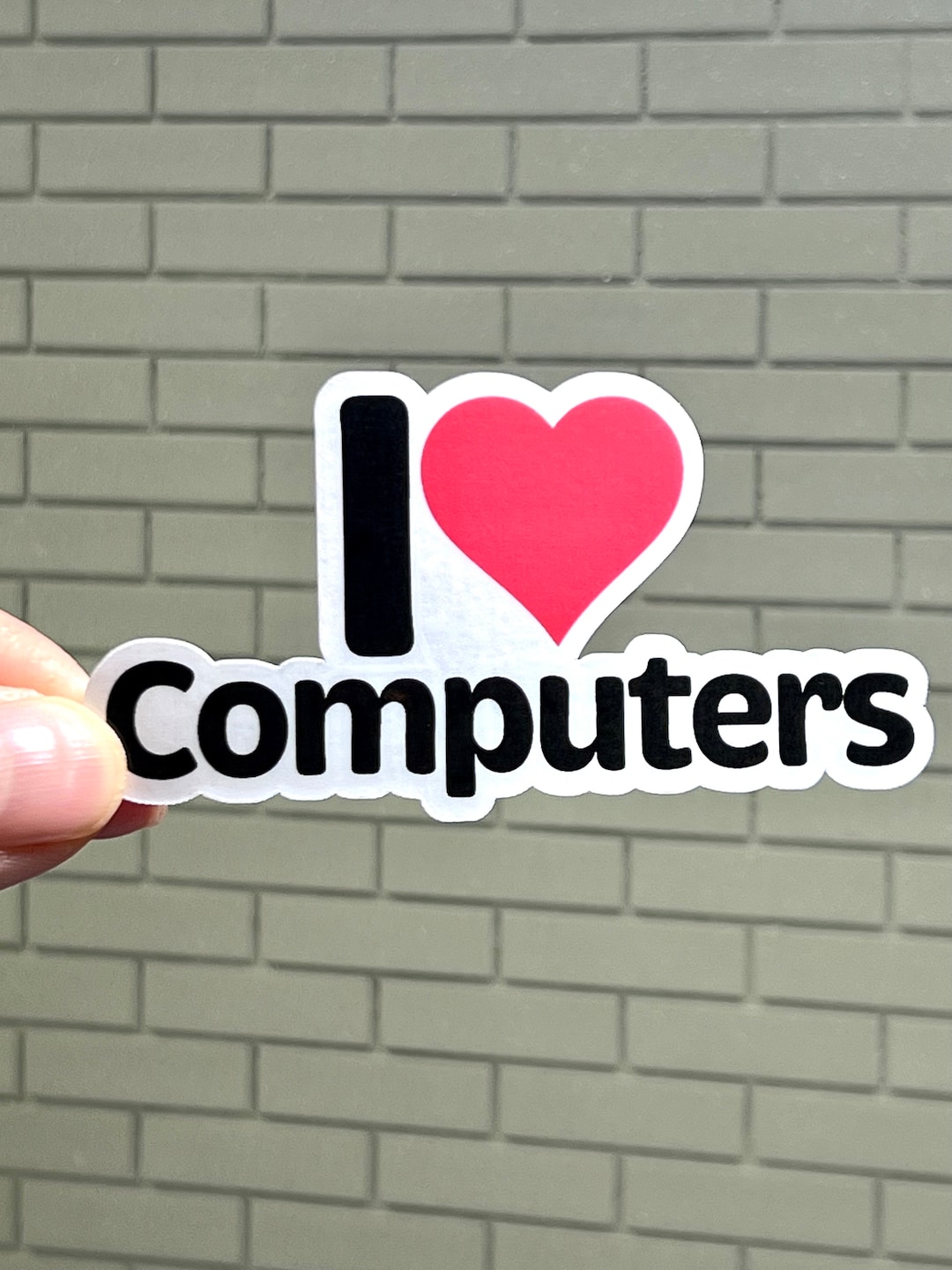 I Love Computers Sticker | I Heart Computers Vinyl Sticker | Water ...