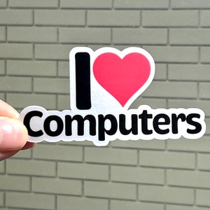 I Heart Computers Sticker: Laminated Vinyl Sticker - Etsy