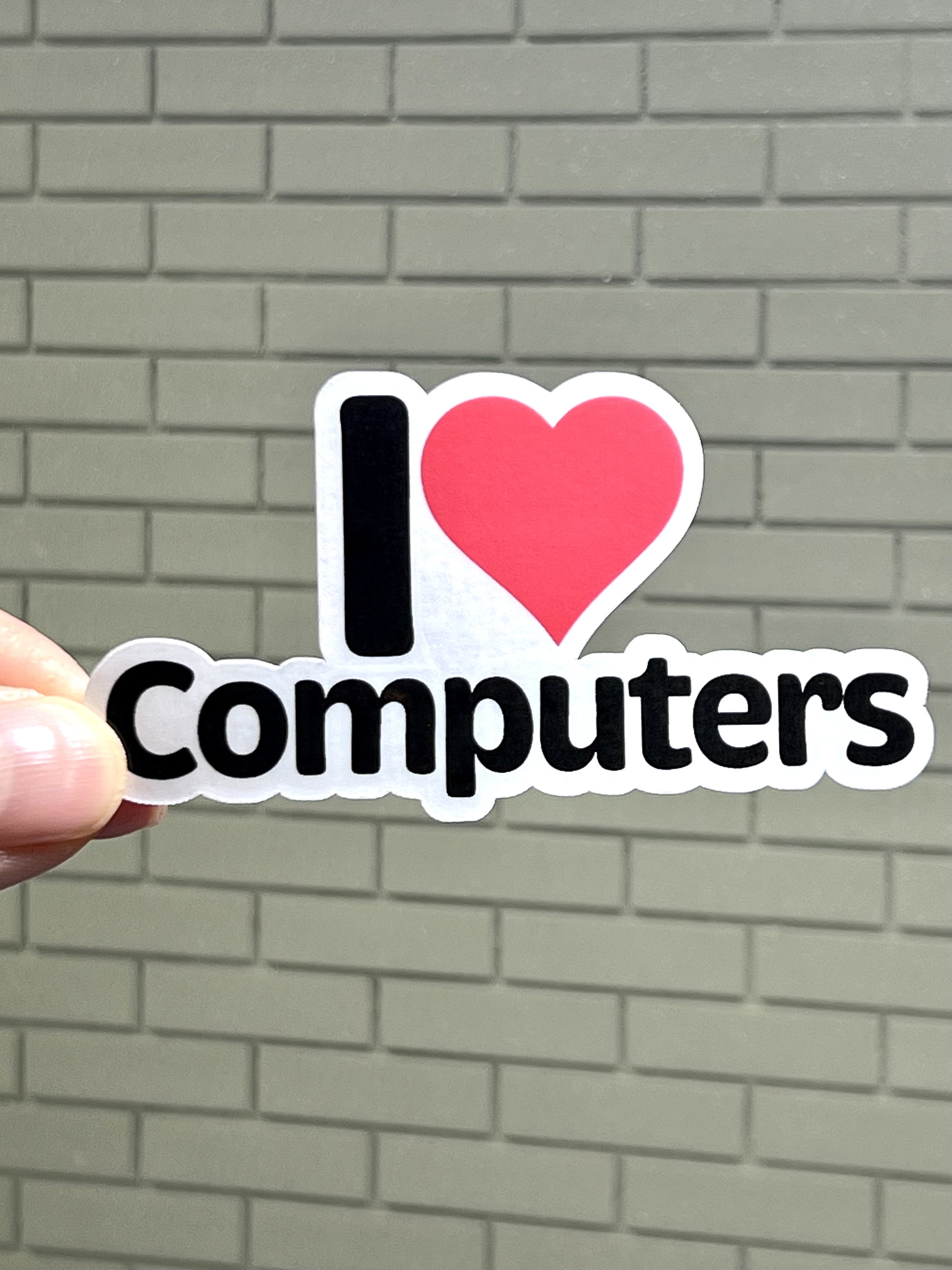 I Heart Computers Sticker: Laminated Vinyl Sticker - Etsy