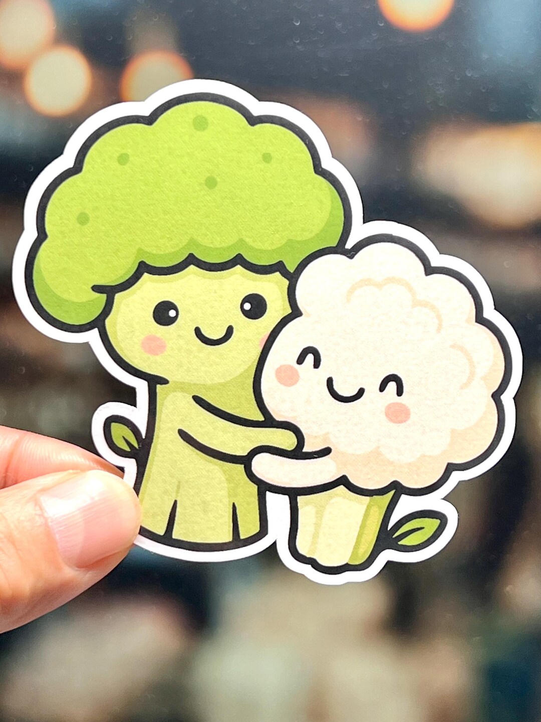 Cute Broccoli and Cauliflower Friends Sticker | Kawaii Design | Fun ...