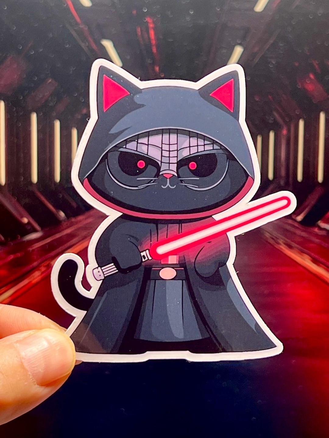 Dark Lord Cat Sticker: Sci-fi Evil Empire Kitty With Lightsaber - Etsy