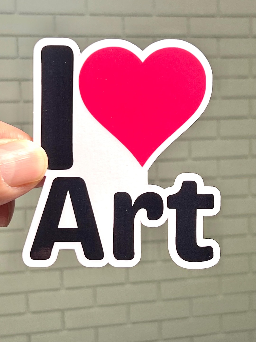 I Love Art Sticker | I Heart Art Vinyl Sticker | Water Bottle Sticker ...