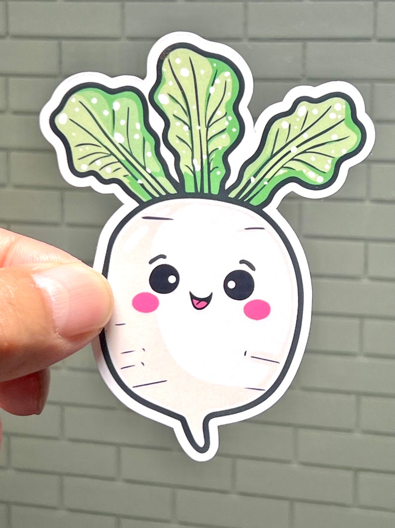 Cute Daikon Radish Sticker | Chinese Vegetable Kawaii Design | Fun Kids ...
