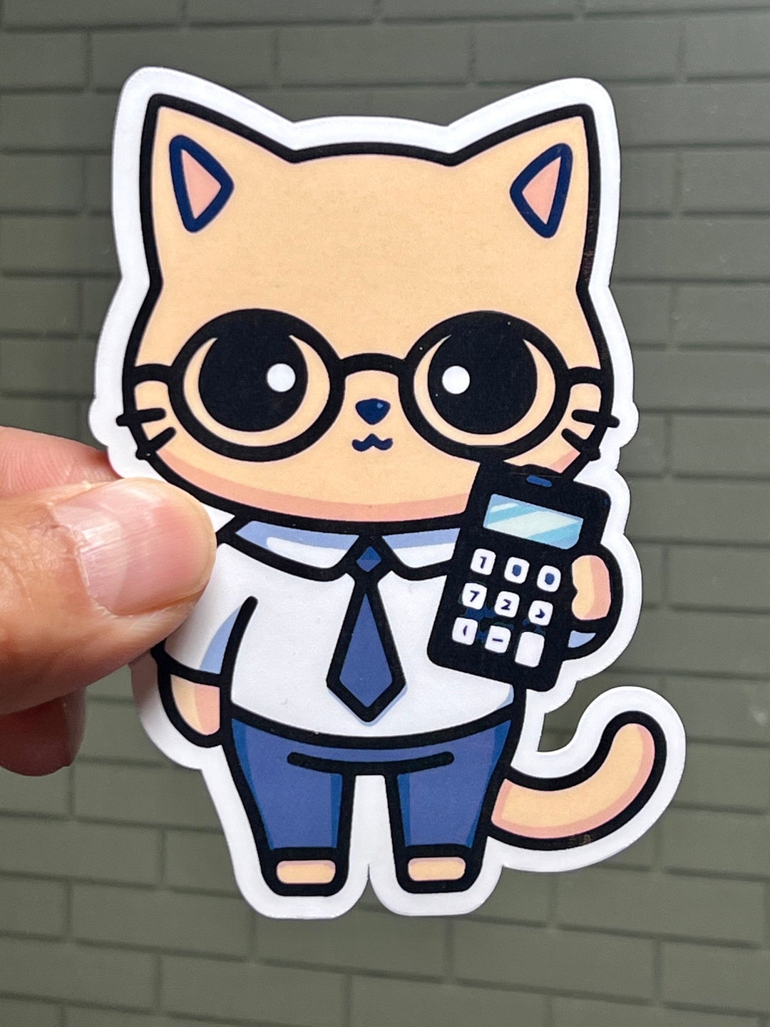 Cat With Calculator Sticker | Engineering Cat, Mat, Finance, Accounting ...