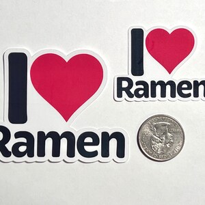 I Love Ramen Sticker | I Heart Ramen Noodles Vinyl Sticker | Water ...