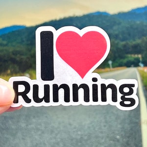 I Heart Running Vinyl Sticker: Marathon Runner Gift - Etsy