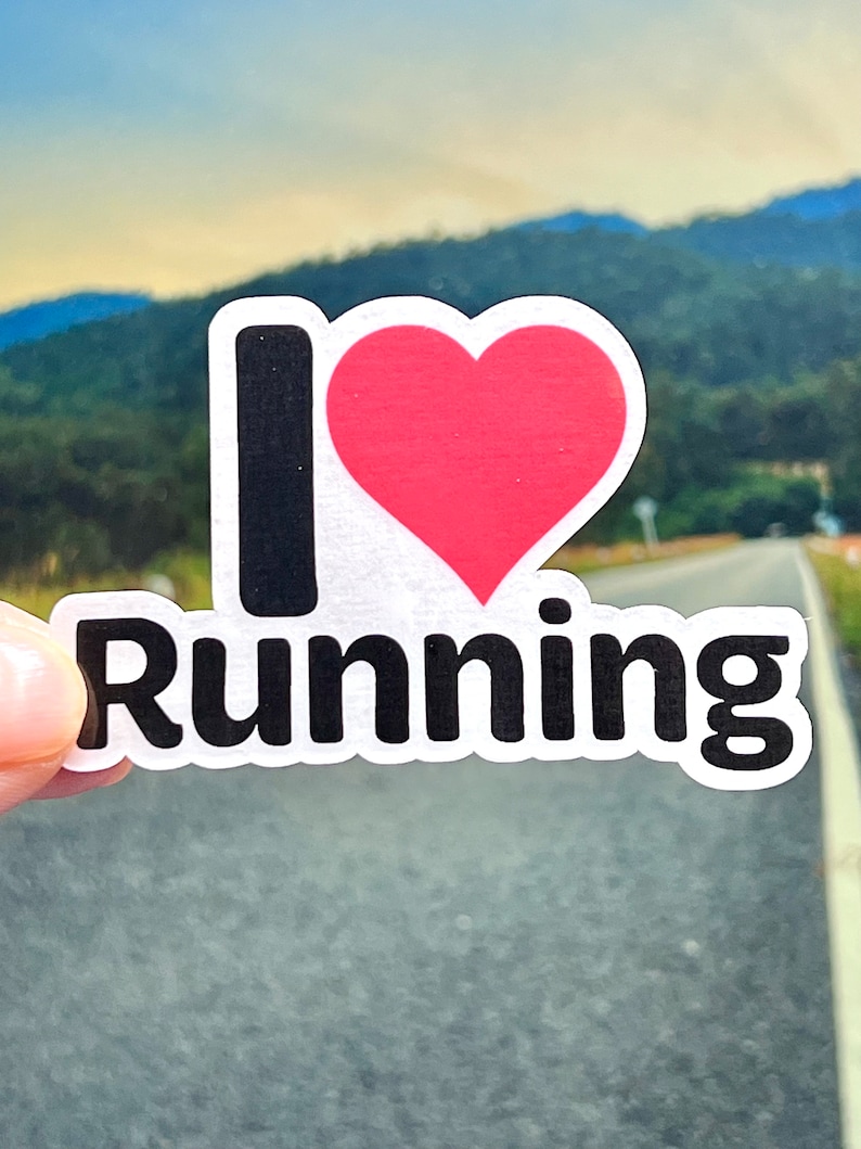 I Heart Running Vinyl Sticker: Marathon Runner Gift - Etsy