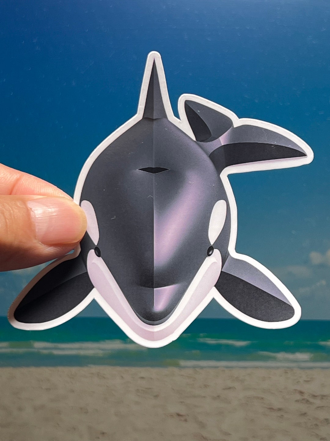 Orca Sticker | Killer Whale Swimming Sticker | Waterproof Vinyl Sticker ...