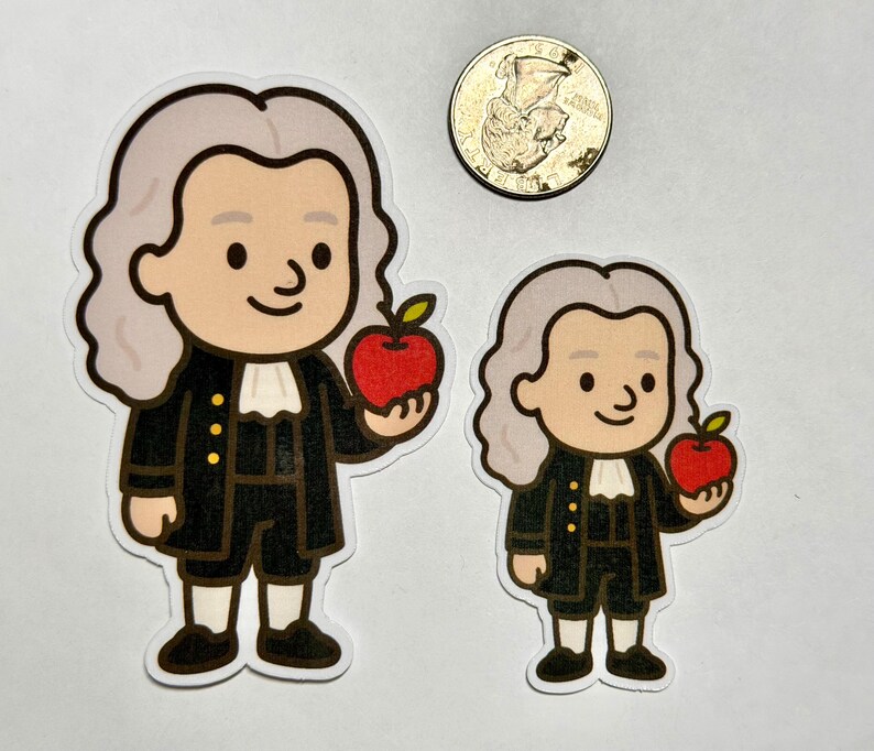 Isaac Newton Sticker: Mathematician, Physicist, Scientist Kawaii ...