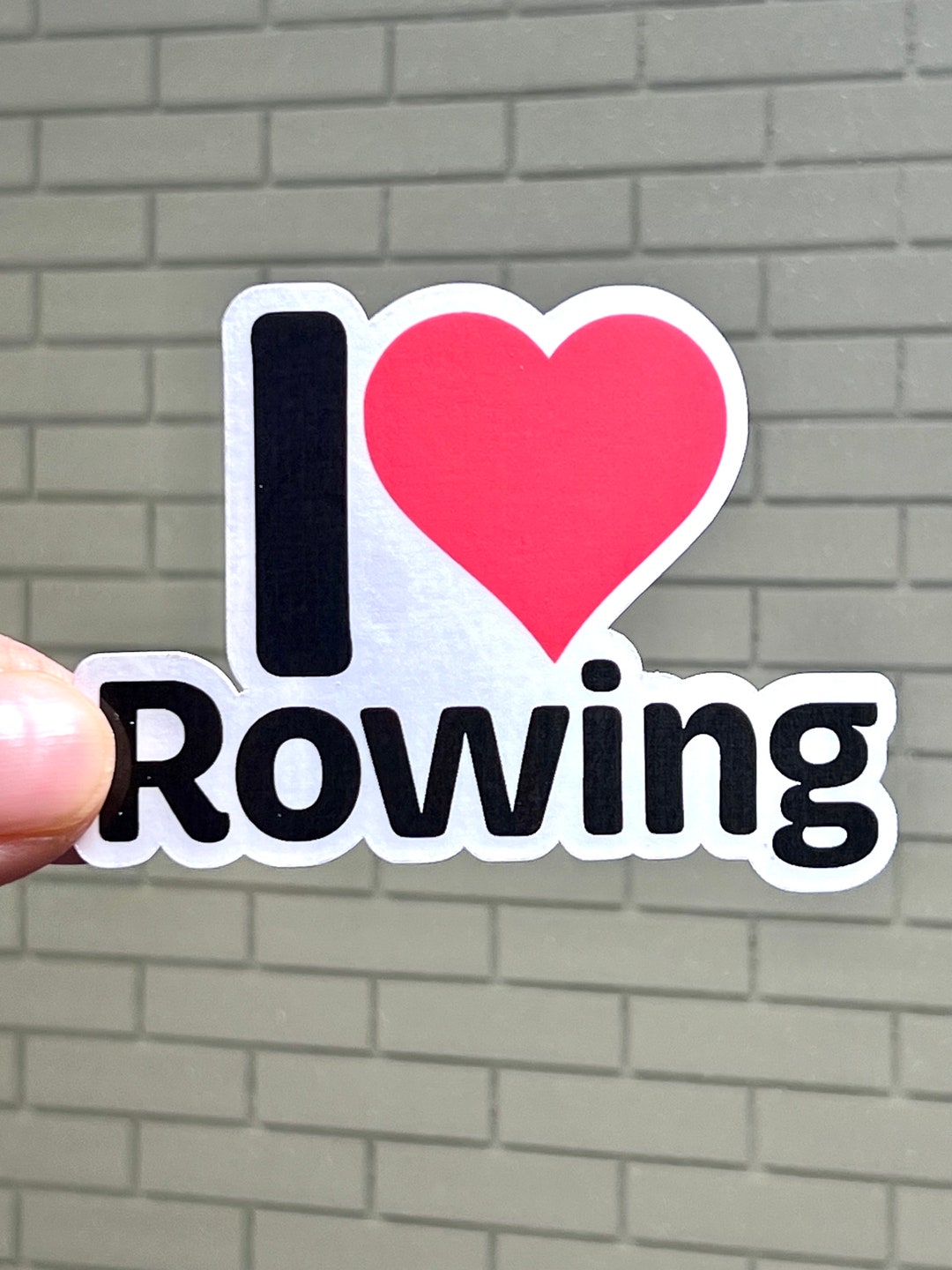 I Love Rowing Sticker | I Heart Rowing Vinyl Sticker | Waterproof ...