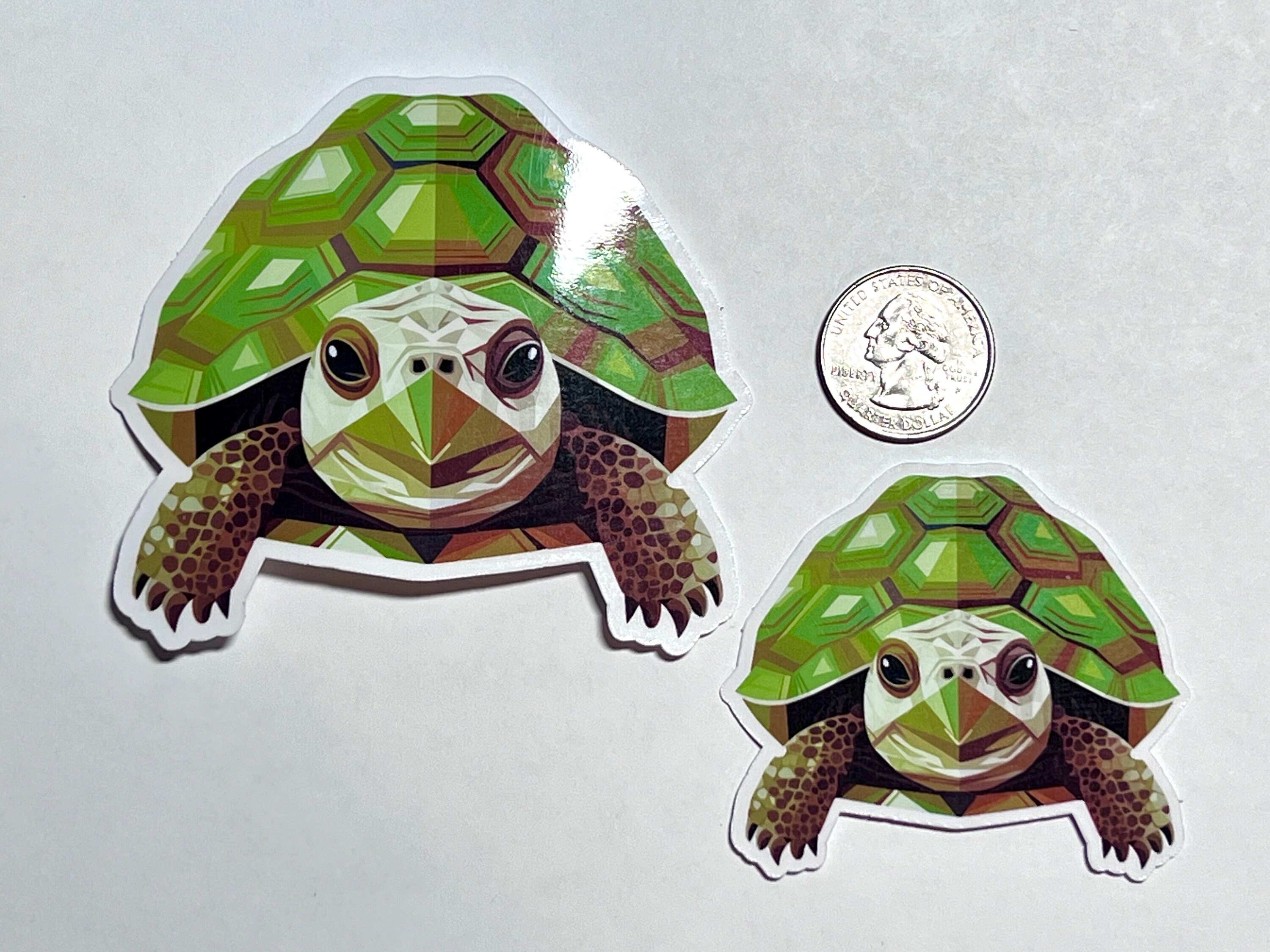 Turtle Sticker Stylized Green Turtle Head Vinyl Sticker Zoo Gift Turtle ...